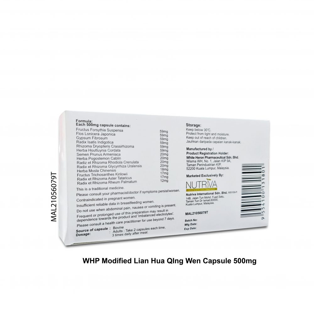 Feel Better With Whp Modified Lian Hua Qing Wen Capsule 2025